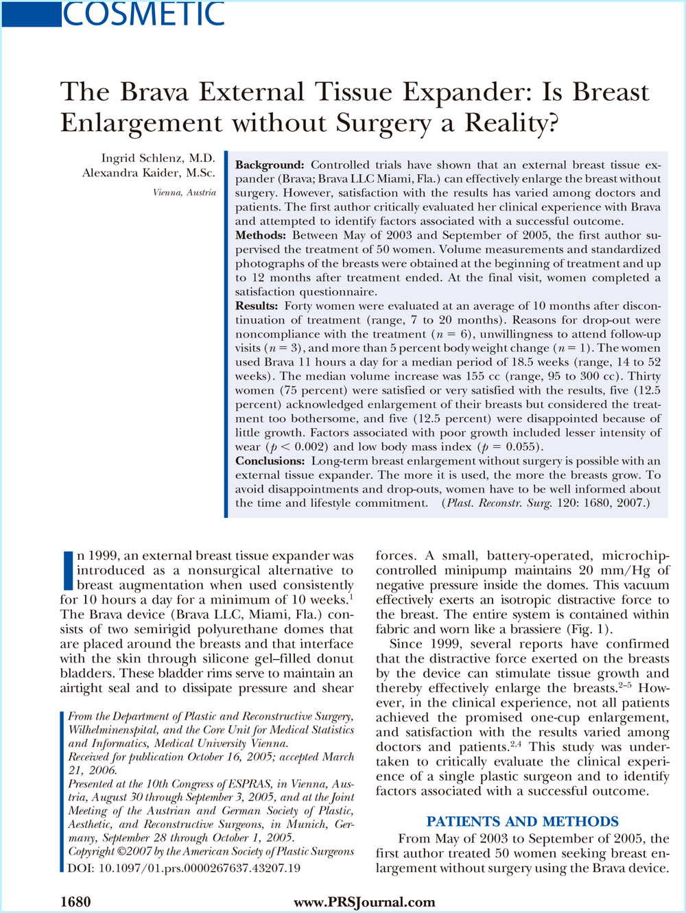 Breast Enlargement Augmentation | Scientific Publications – EVEBRA