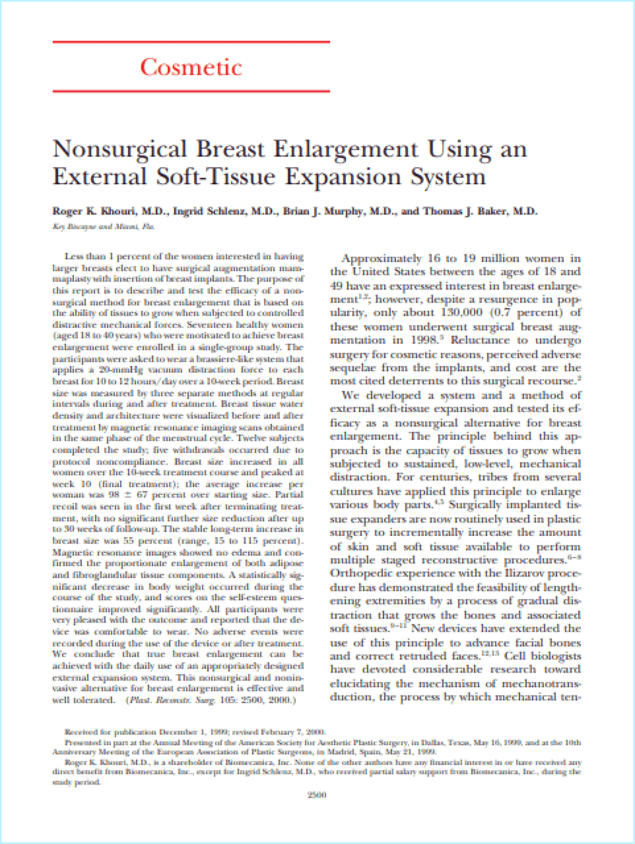 Breast Enlargement Augmentation | Scientific Publications – EVEBRA
